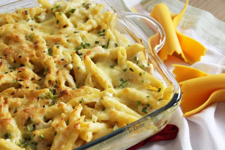 Pâtes gratinées au poulet façon « Alfredo