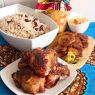 Poulet haïtien, façon griot ! (Pikliz, riz collé & Patacones)