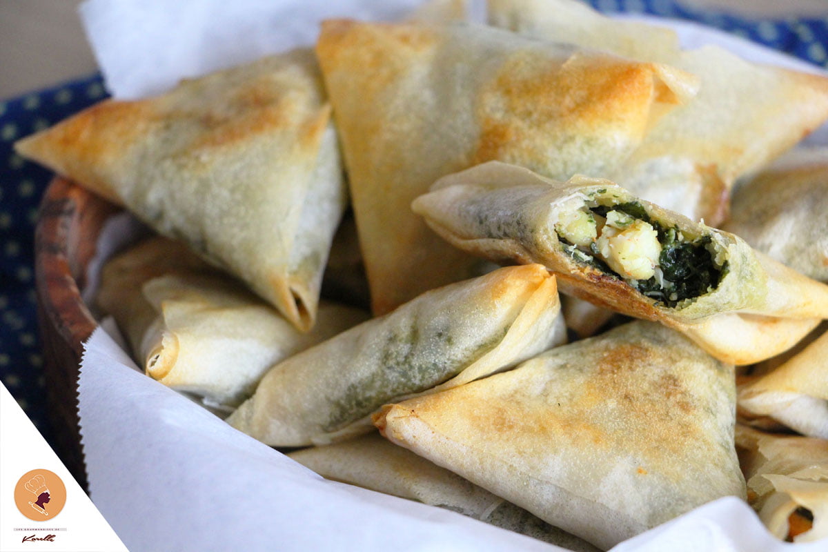 Samoussas aux crevettes et aux épinards