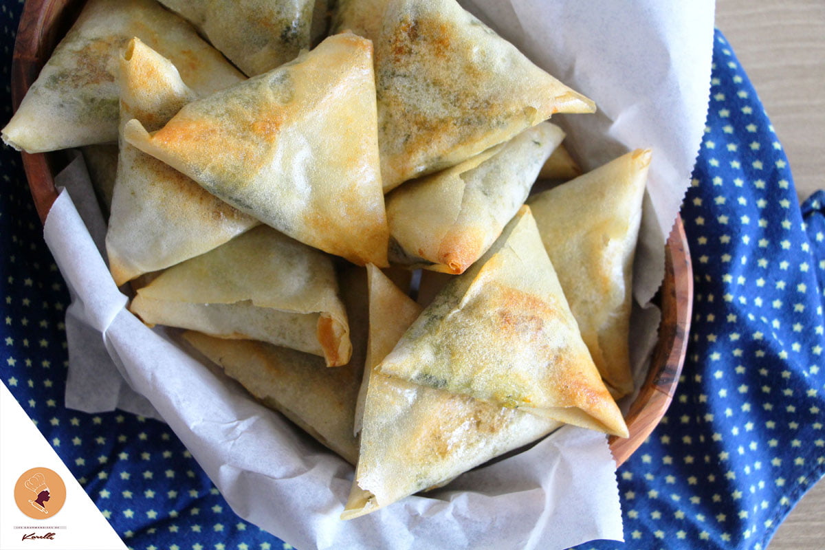 Samoussas aux crevettes et aux épinards