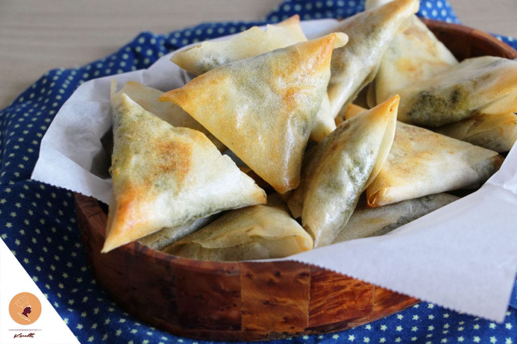 Samoussas aux crevettes et aux épinards