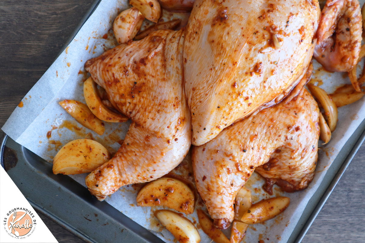 Poulet épicé en crapaudine ou en papillon