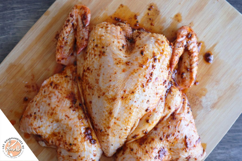 Poulet épicé en crapaudine ou en papillon